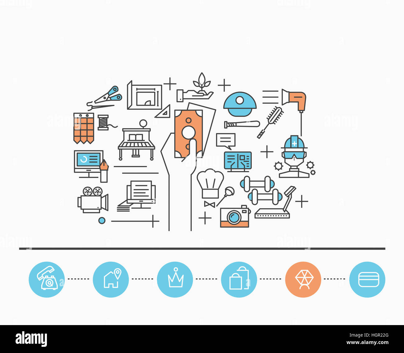 Various line icons Stock Photo - Alamy