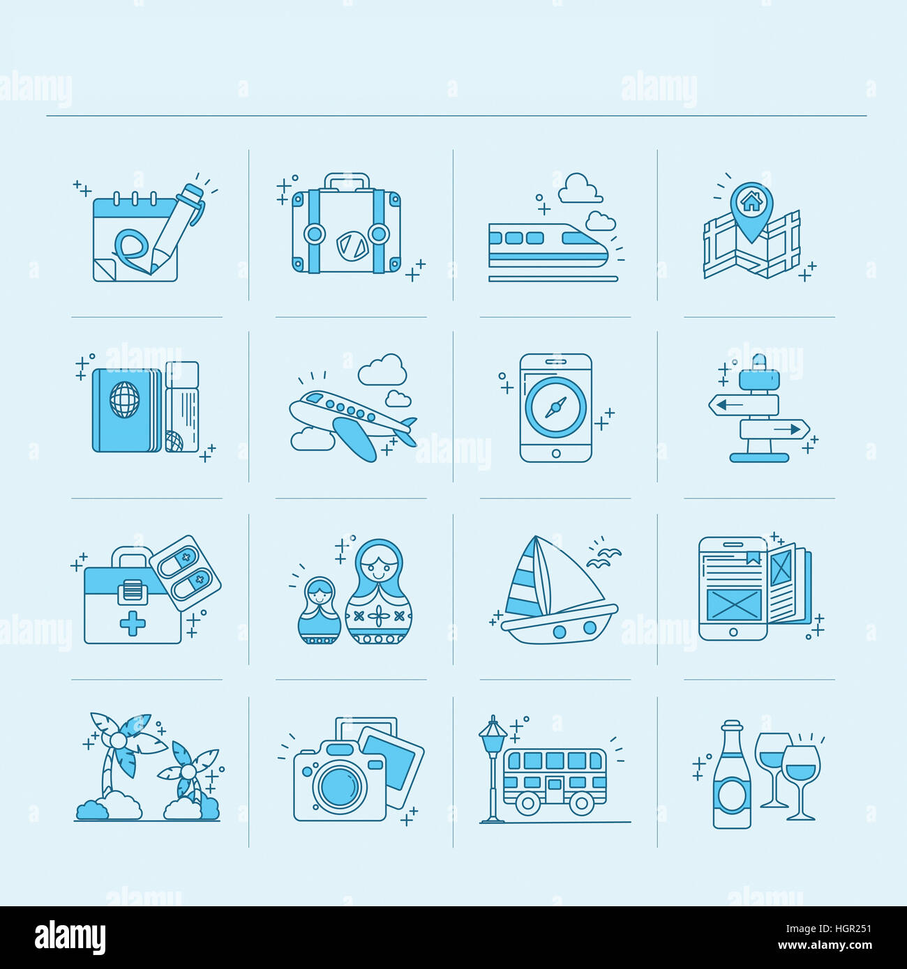 Blue line calendar tree icon hi-res stock photography and images - Alamy