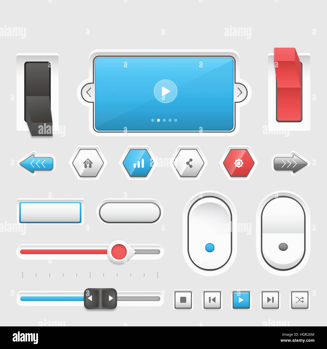 Various UI button icons Stock Photo - Alamy