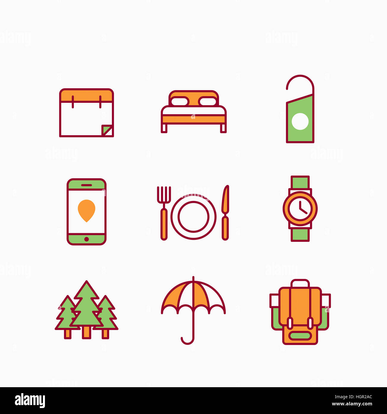 Various line icons Stock Photo - Alamy