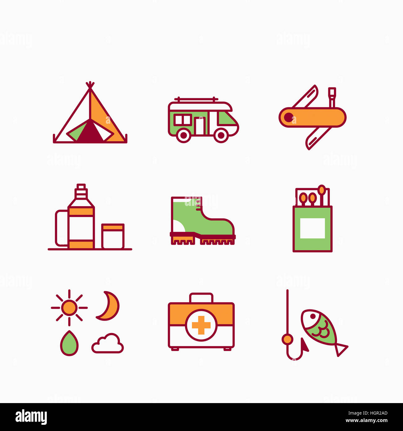 Leisure line icons collection Cut Out Stock Images & Pictures - Alamy