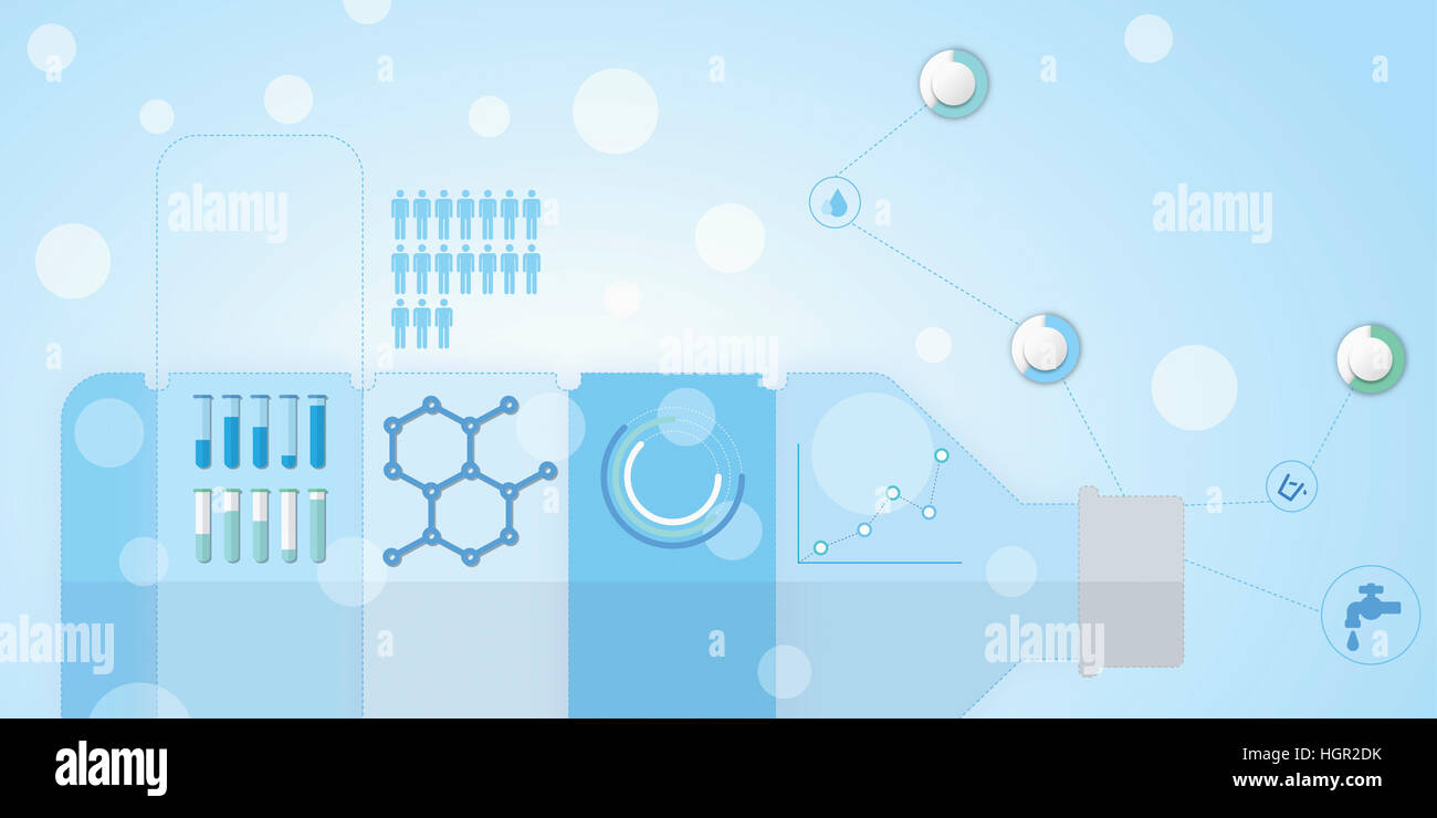 Infographic with water bottle Stock Photo - Alamy
