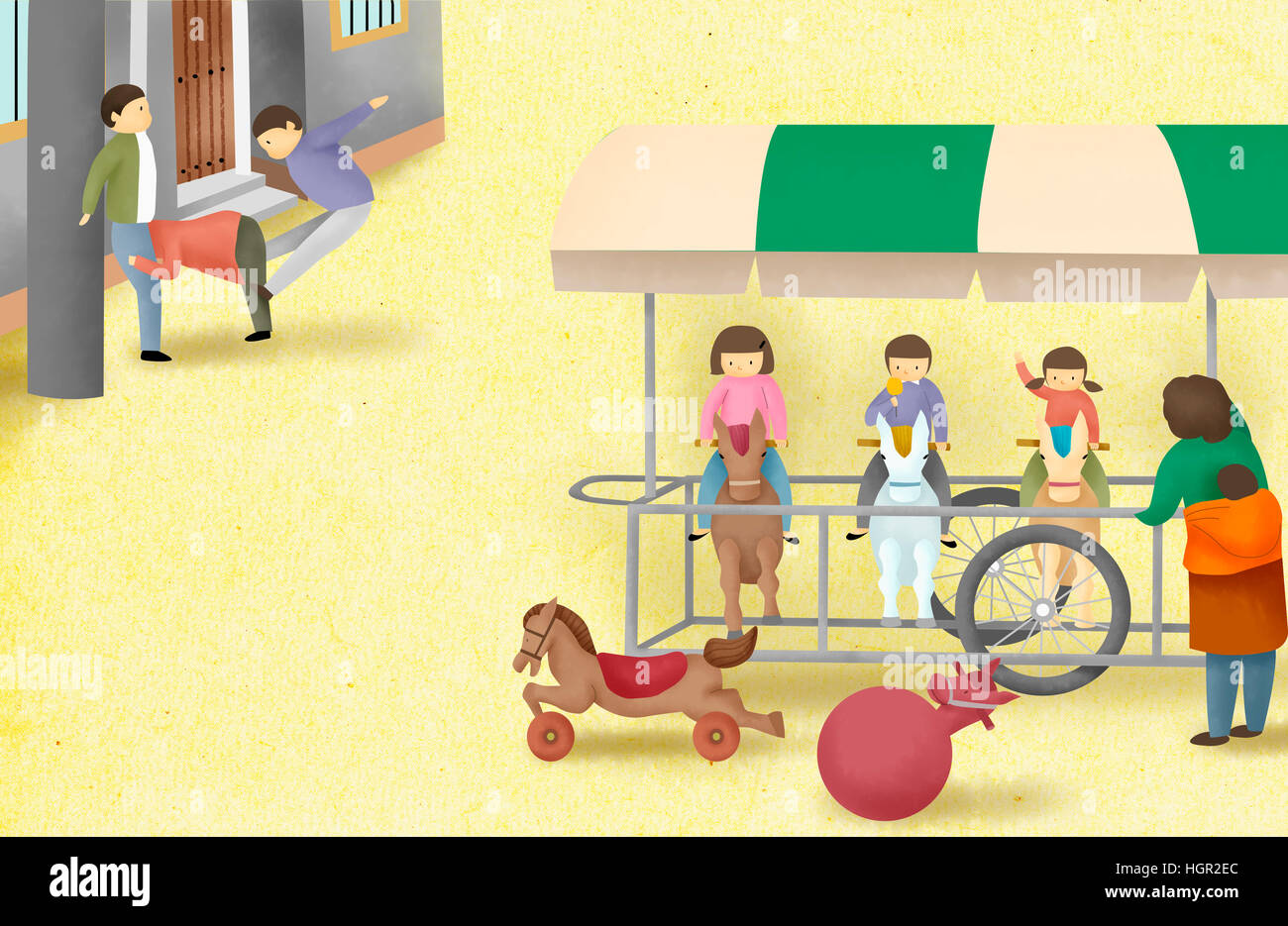 Lifestyle of children playing in the past Stock Photo - Alamy