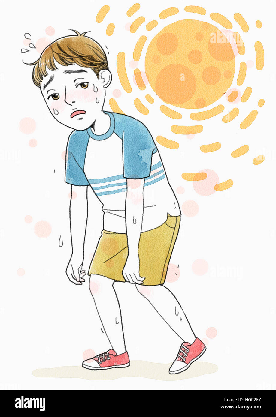 Man suffering from heat wave Stock Photo - Alamy