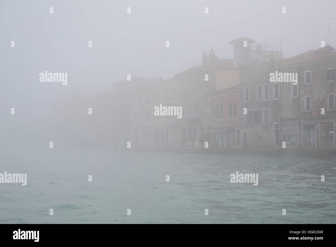 Venice faces a third day of thick heavy fog Featuring: Atmosphere Where ...