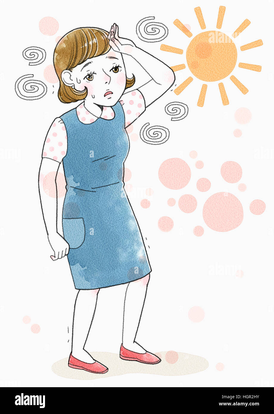 Woman suffering from heat wave Stock Photo - Alamy