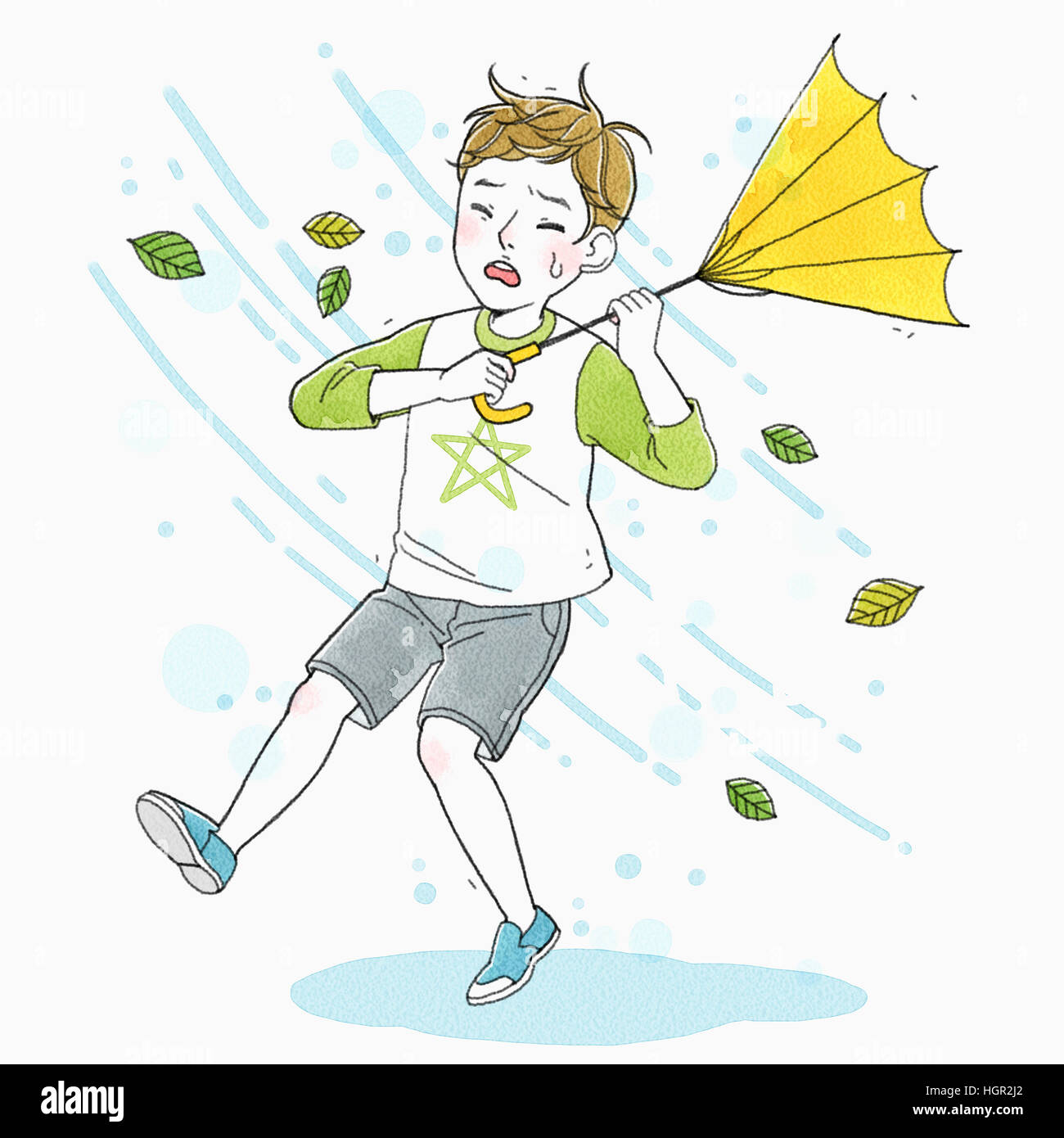 Man in the storm Stock Photo - Alamy