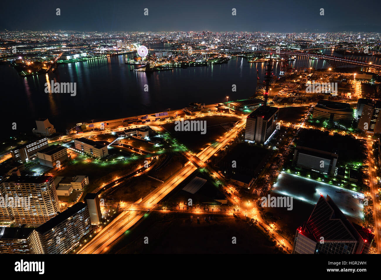 Nightview of Osaka Bay in Osaka, Japan Stock Photo - Alamy