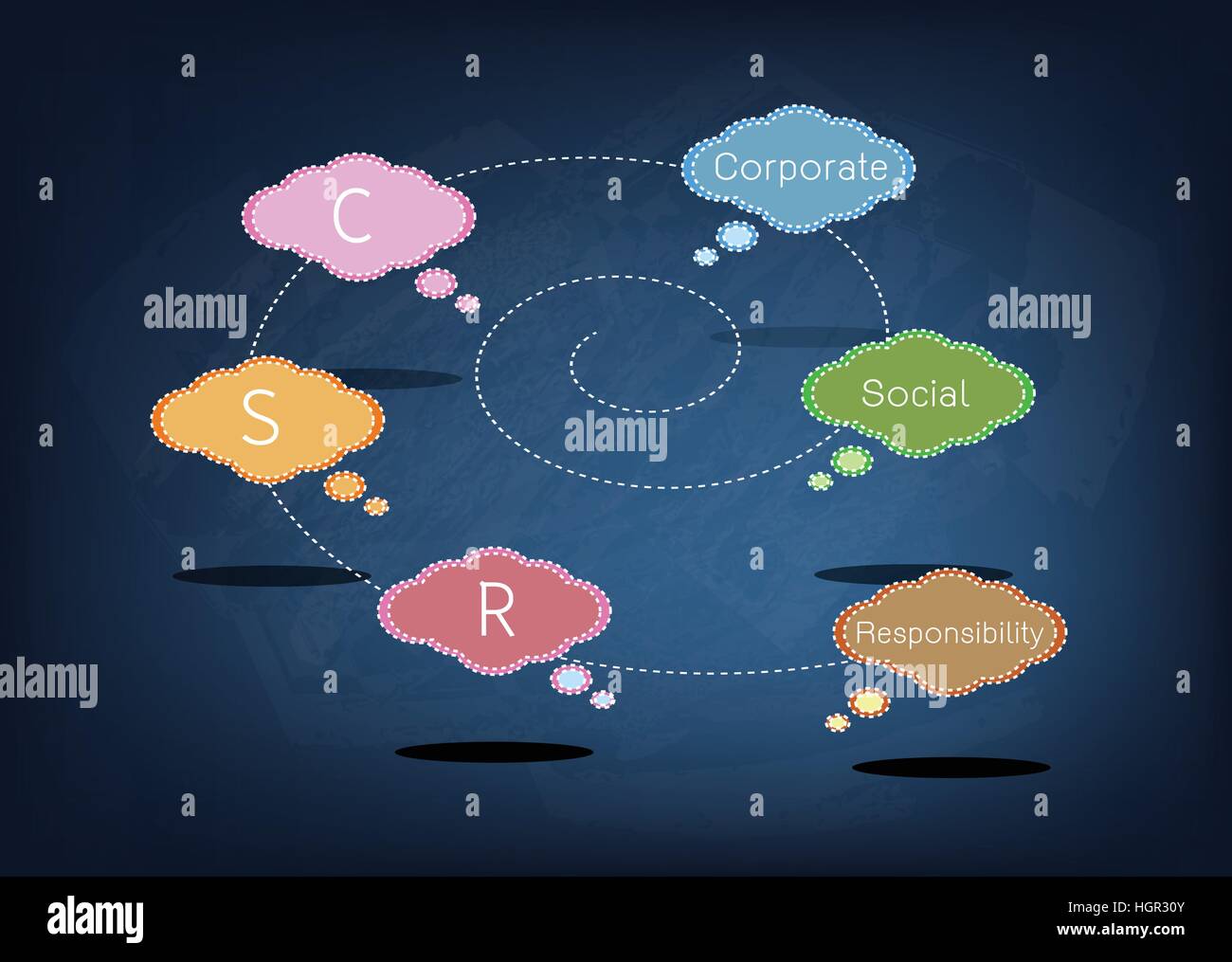 Colorful of Speech Bubbles with CSR or Corporate Social Responsibility ...
