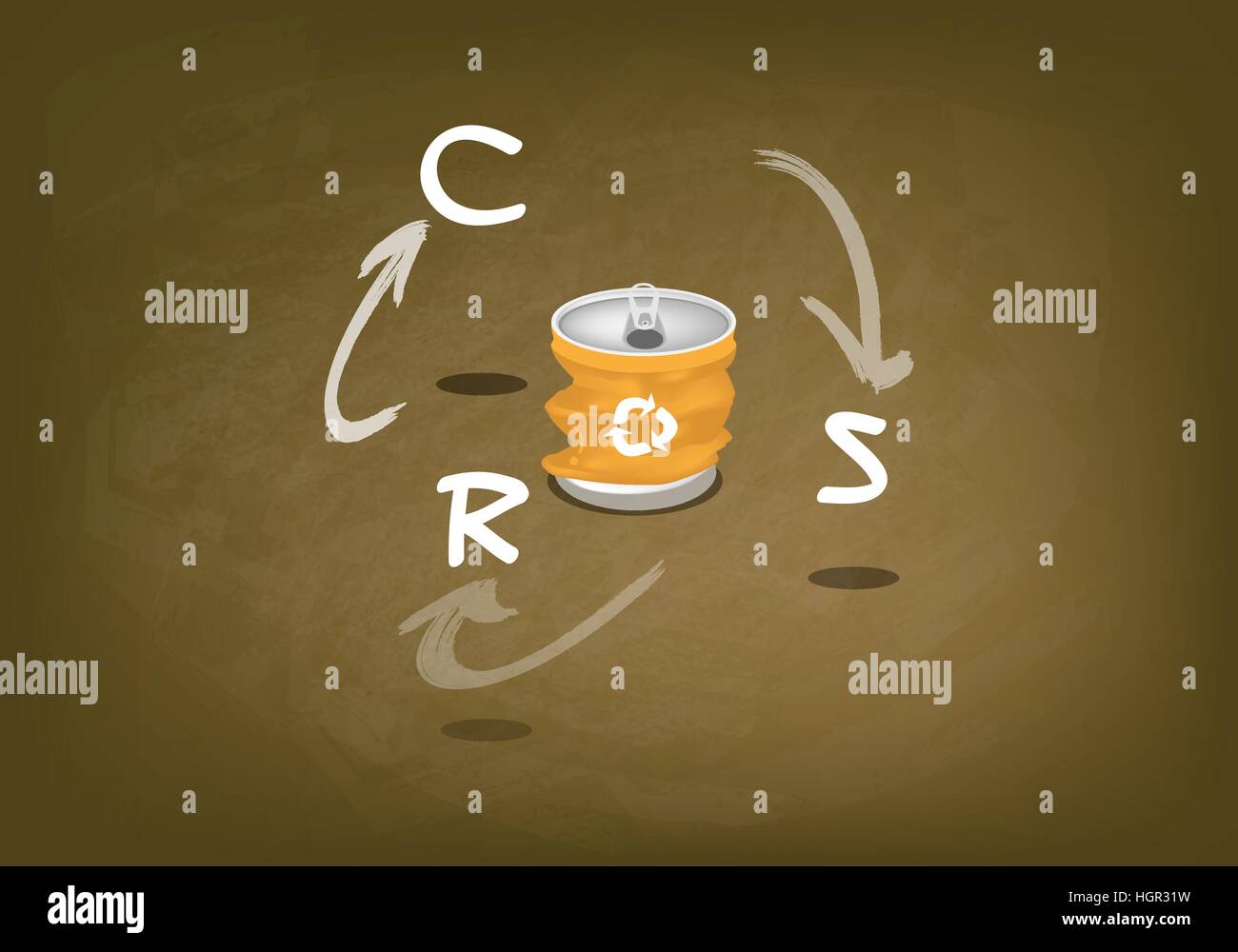 Business Concepts, Recycle Icon with CSR Abbreviation or Corporate ...