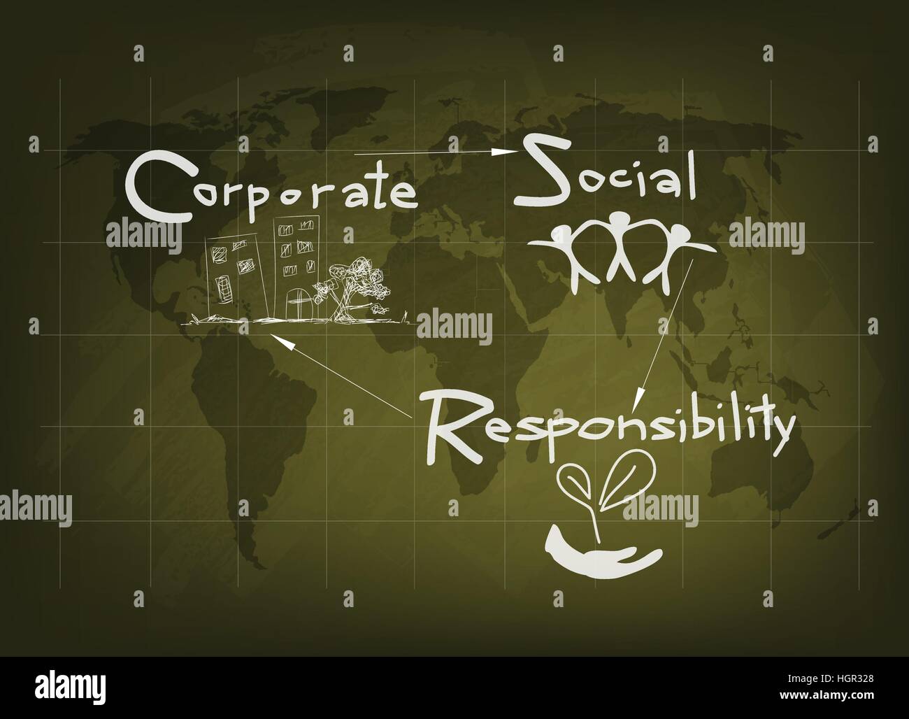 Business Concepts, World Environment with CSR Abbreviation or Corporate ...