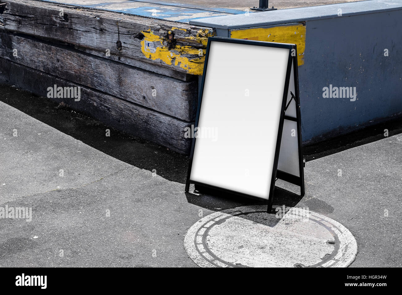 blank a-frame whiteboard restaurants advertising street sign with ...