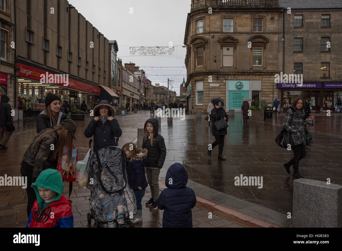 Paisley town centre, and the High Street, as the town prepares for a ...
