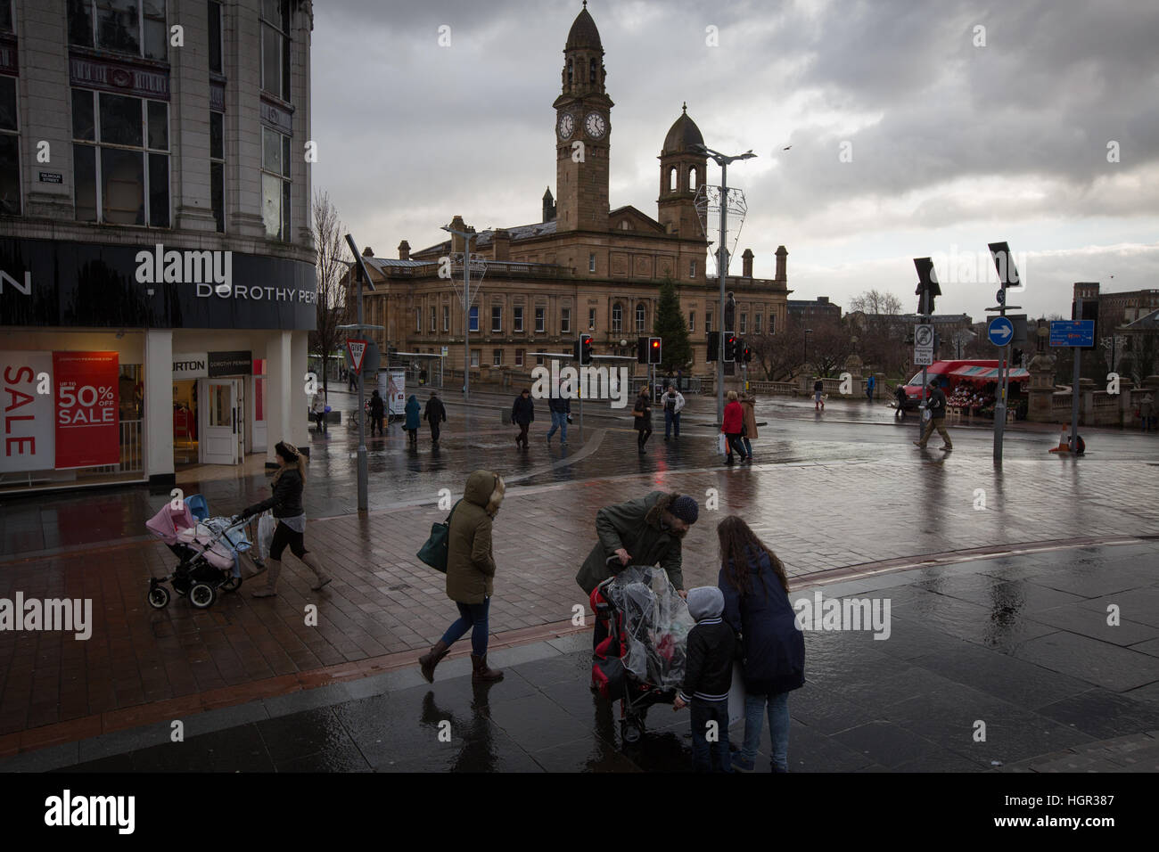Paisley town centre, and the High Street, as the town prepares for a ...