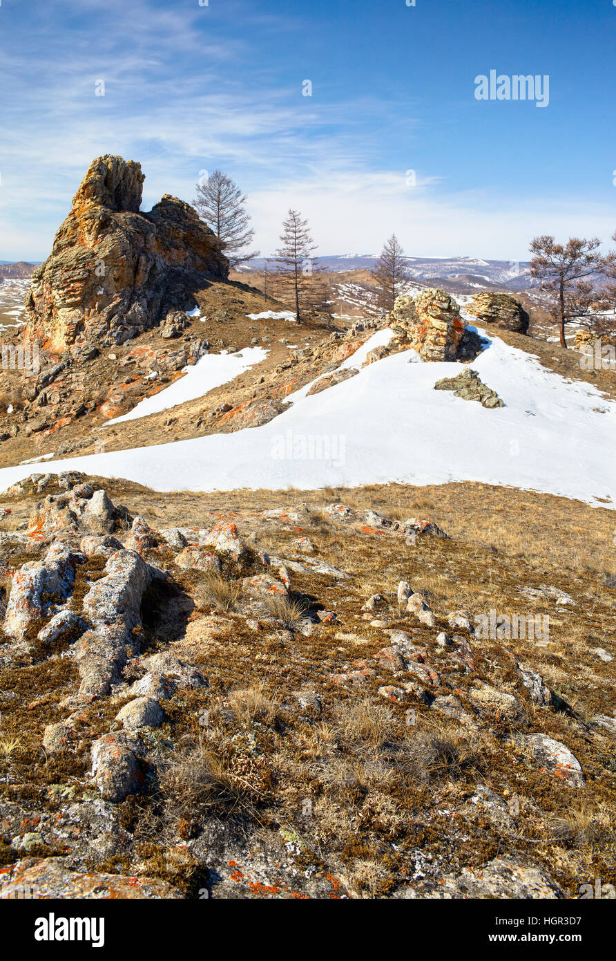 Plush Rocks near Baikal lake in Siberia Stock Photo - Alamy