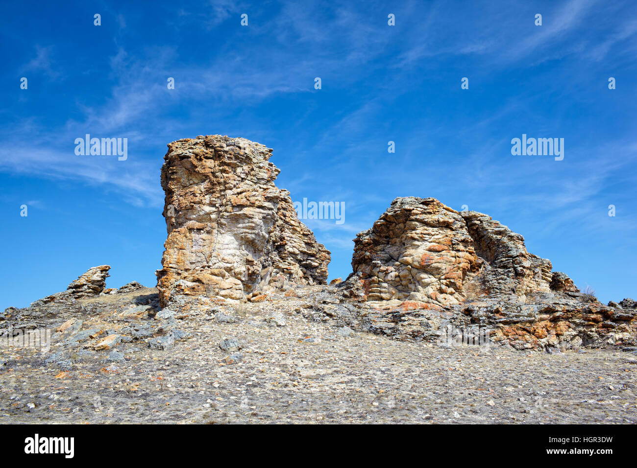 Plush Rocks near Baikal lake in Siberia Stock Photo - Alamy