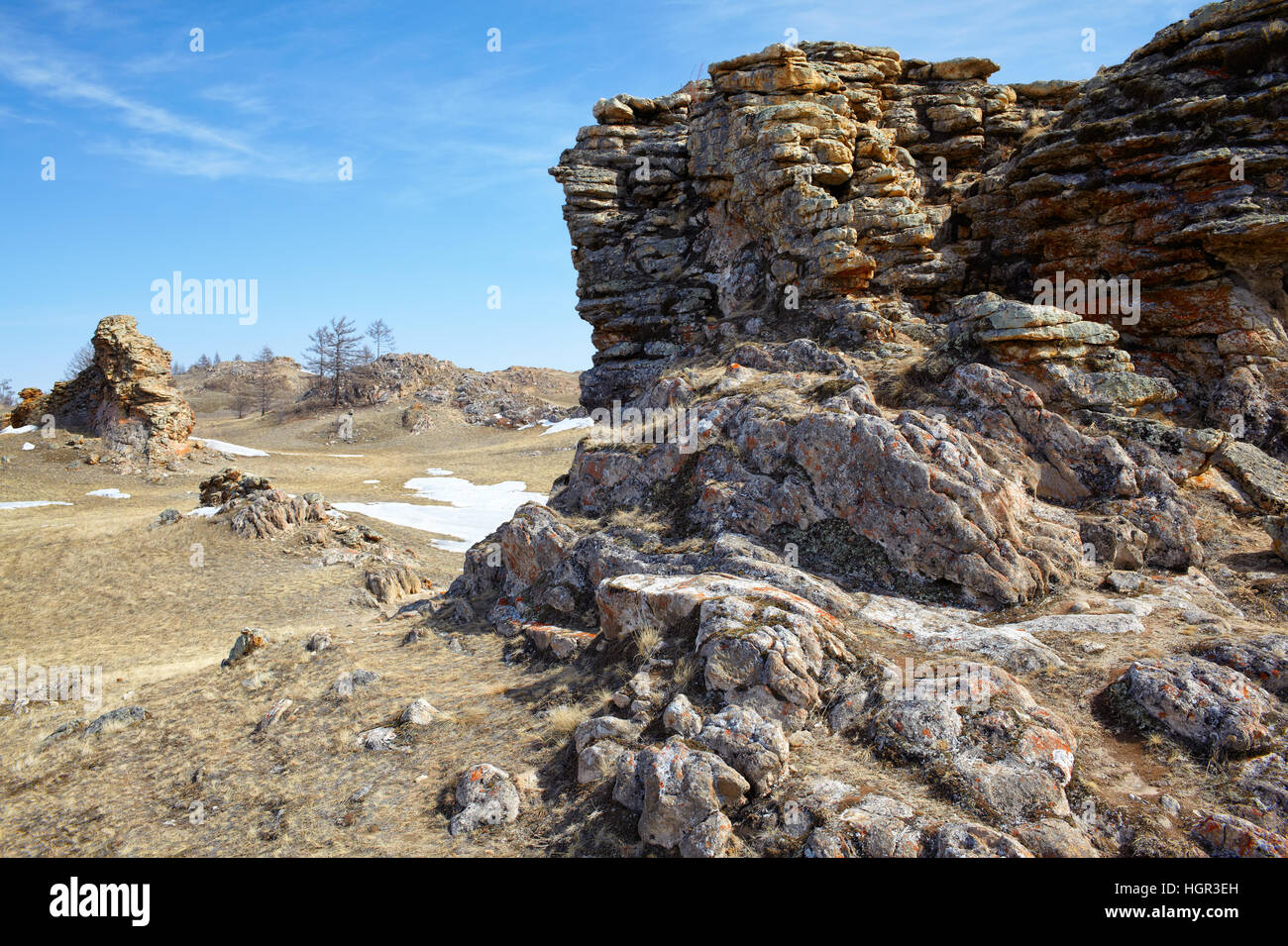 Plush Rocks near Baikal lake in Siberia Stock Photo - Alamy