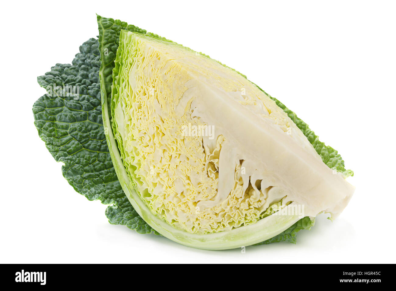 Savoy cabbage vegetable isolated on white background Stock Photo - Alamy