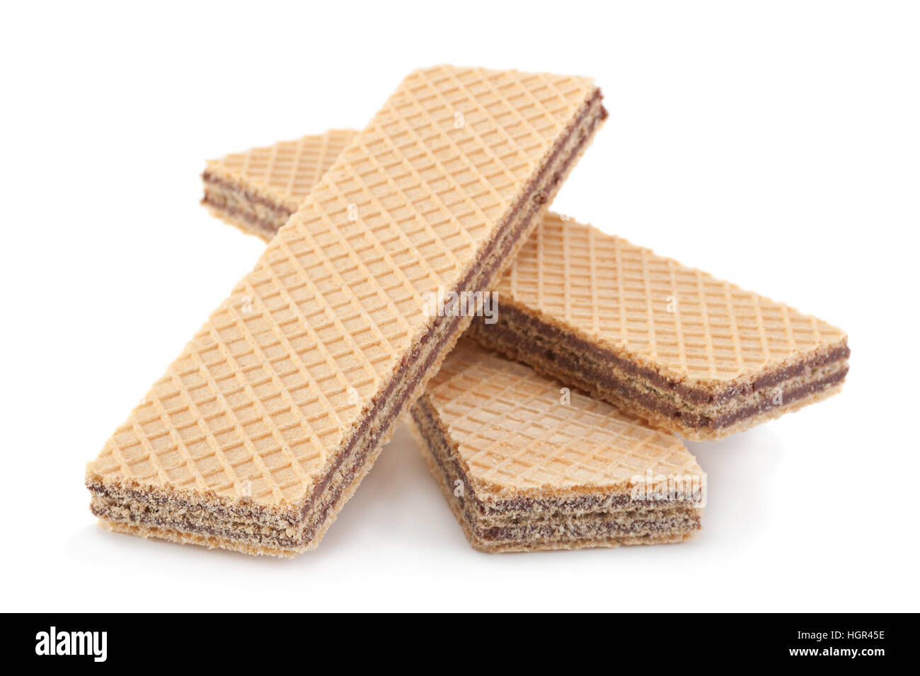 Wafer closeup isolated on white background Stock Photo - Alamy