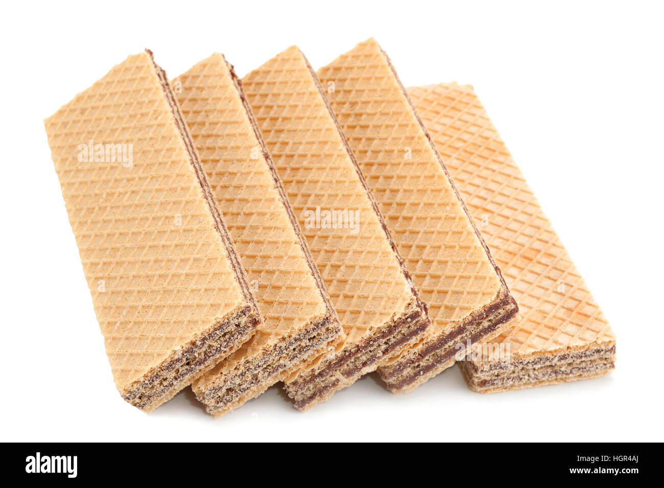 Wafer closeup isolated on white background Stock Photo - Alamy
