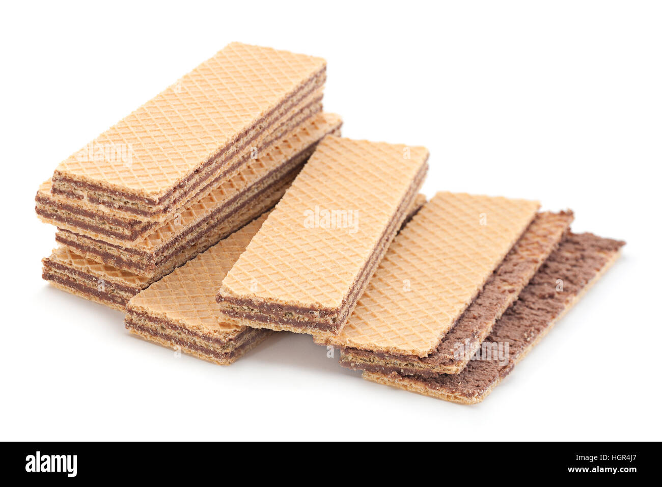Wafer closeup isolated on white background Stock Photo - Alamy