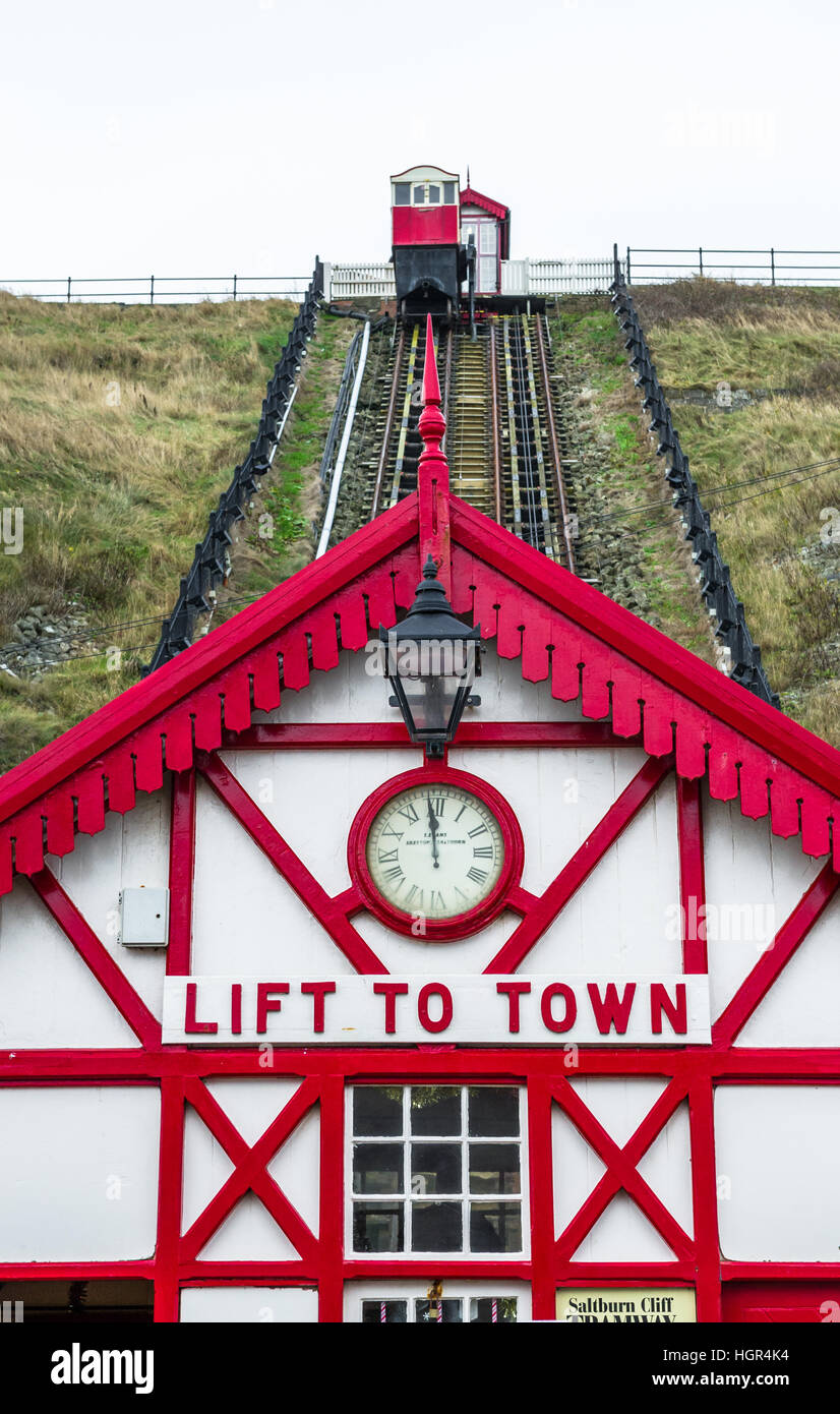 Saltburn cliffs railway hi-res stock photography and images - Alamy