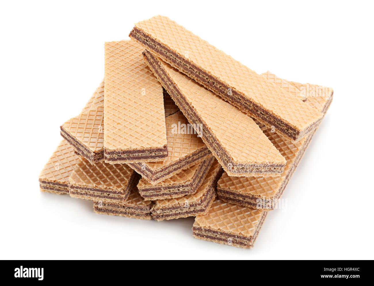 Wafer closeup isolated on white background Stock Photo - Alamy