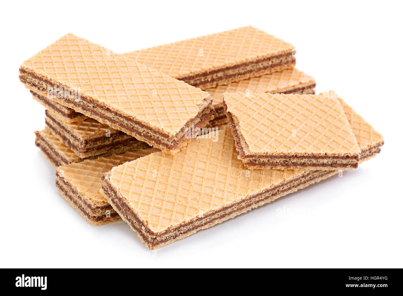 Wafer closeup isolated on white background Stock Photo - Alamy