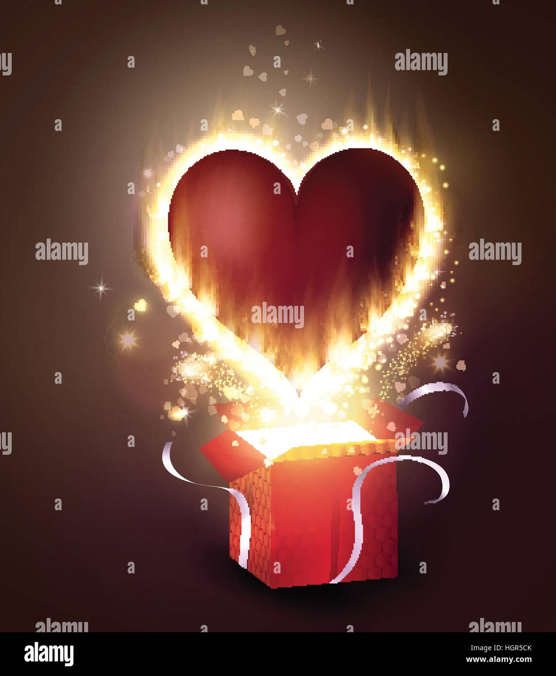 Box With Heart in retro style Stock Vector Image & Art - Alamy