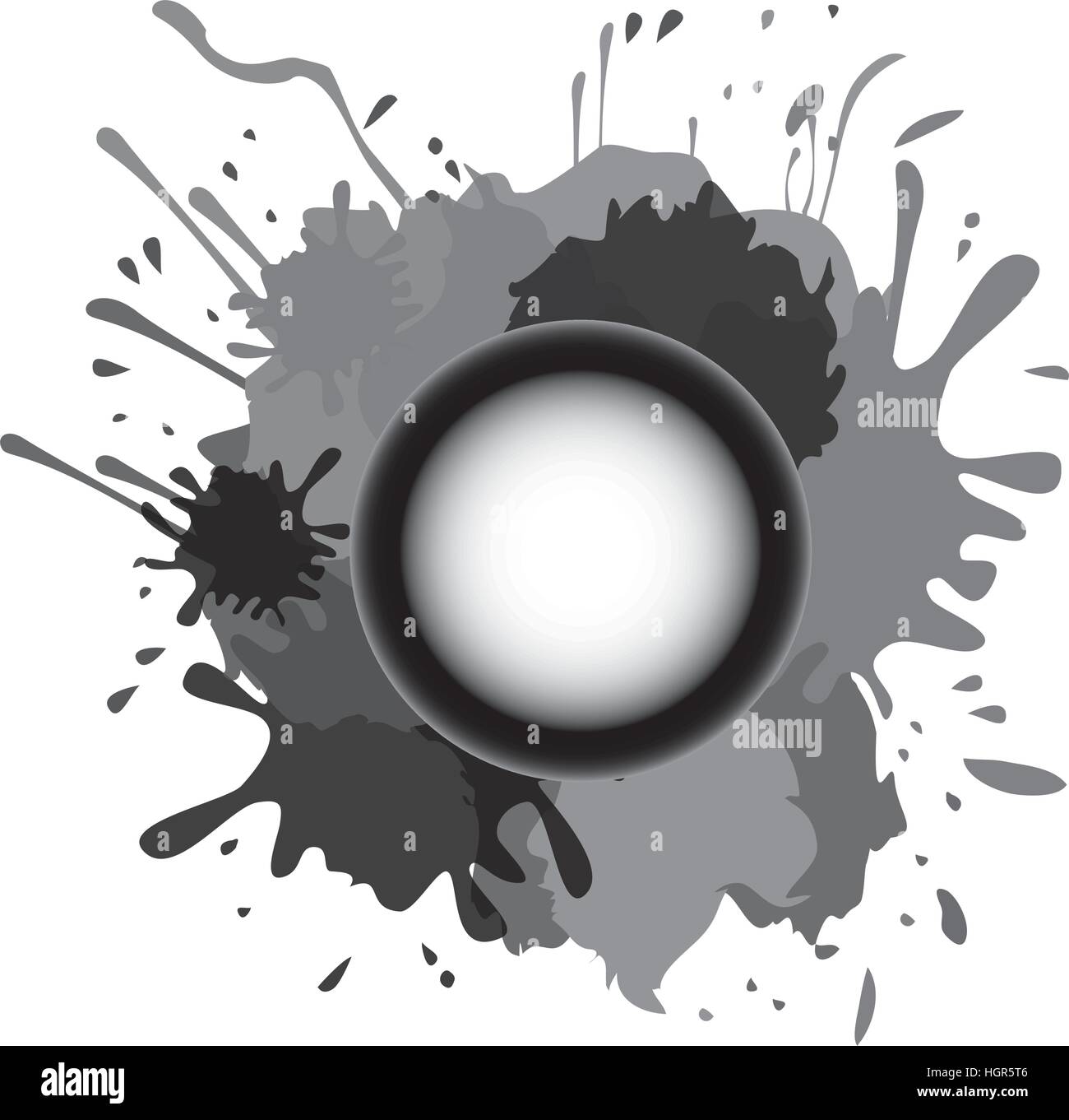 grey tones paint splatter icon image vector illustration design Stock ...