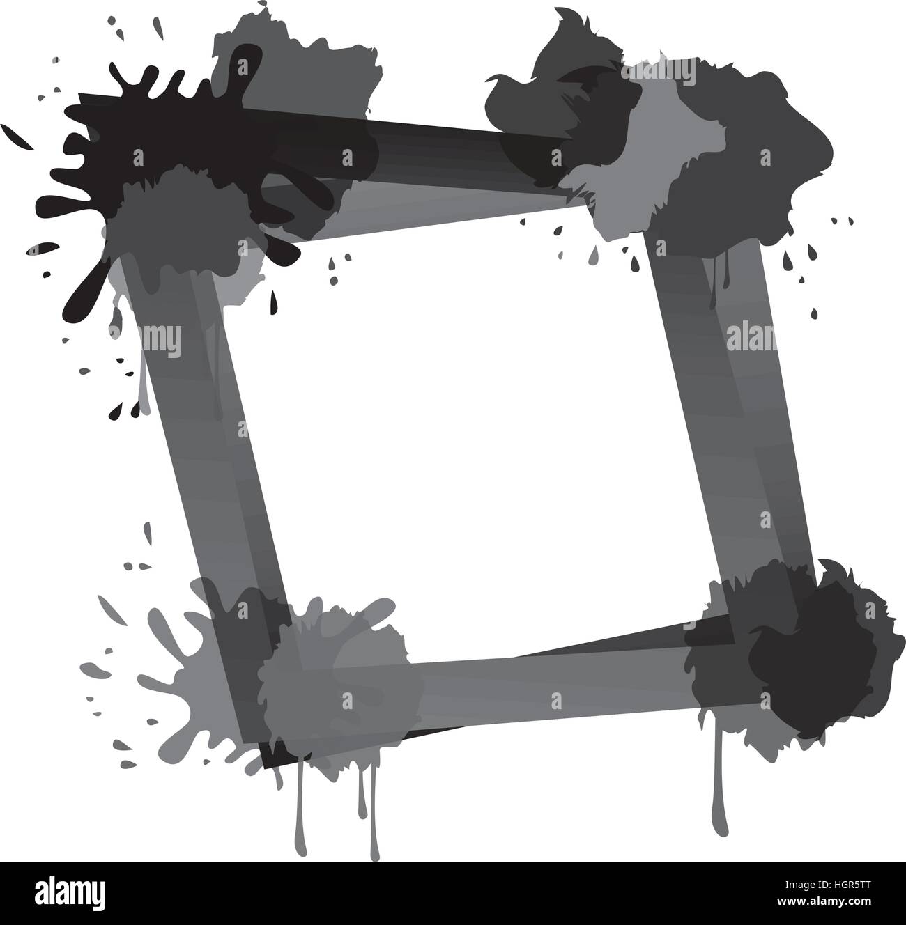 grey tones paint splatter frame icon image vector illustration design ...