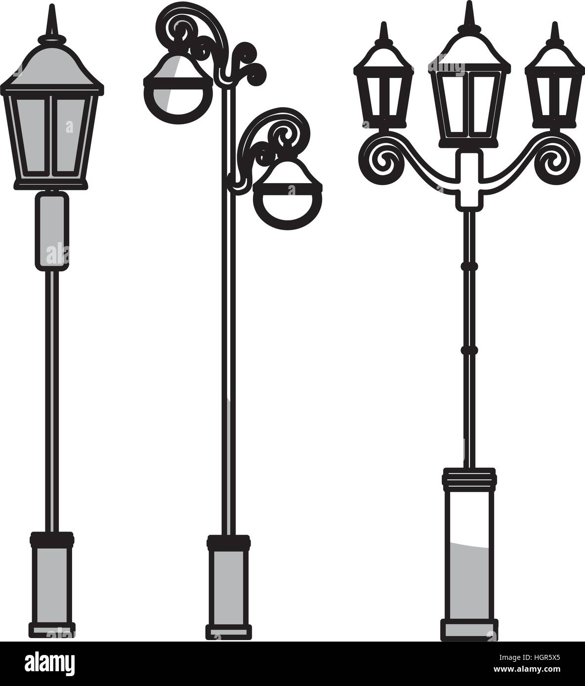 Ornate street lamps Stock Vector Images - Alamy