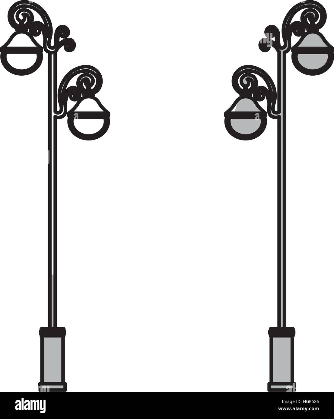 vintage street lamps icon over white background. vector illustration ...