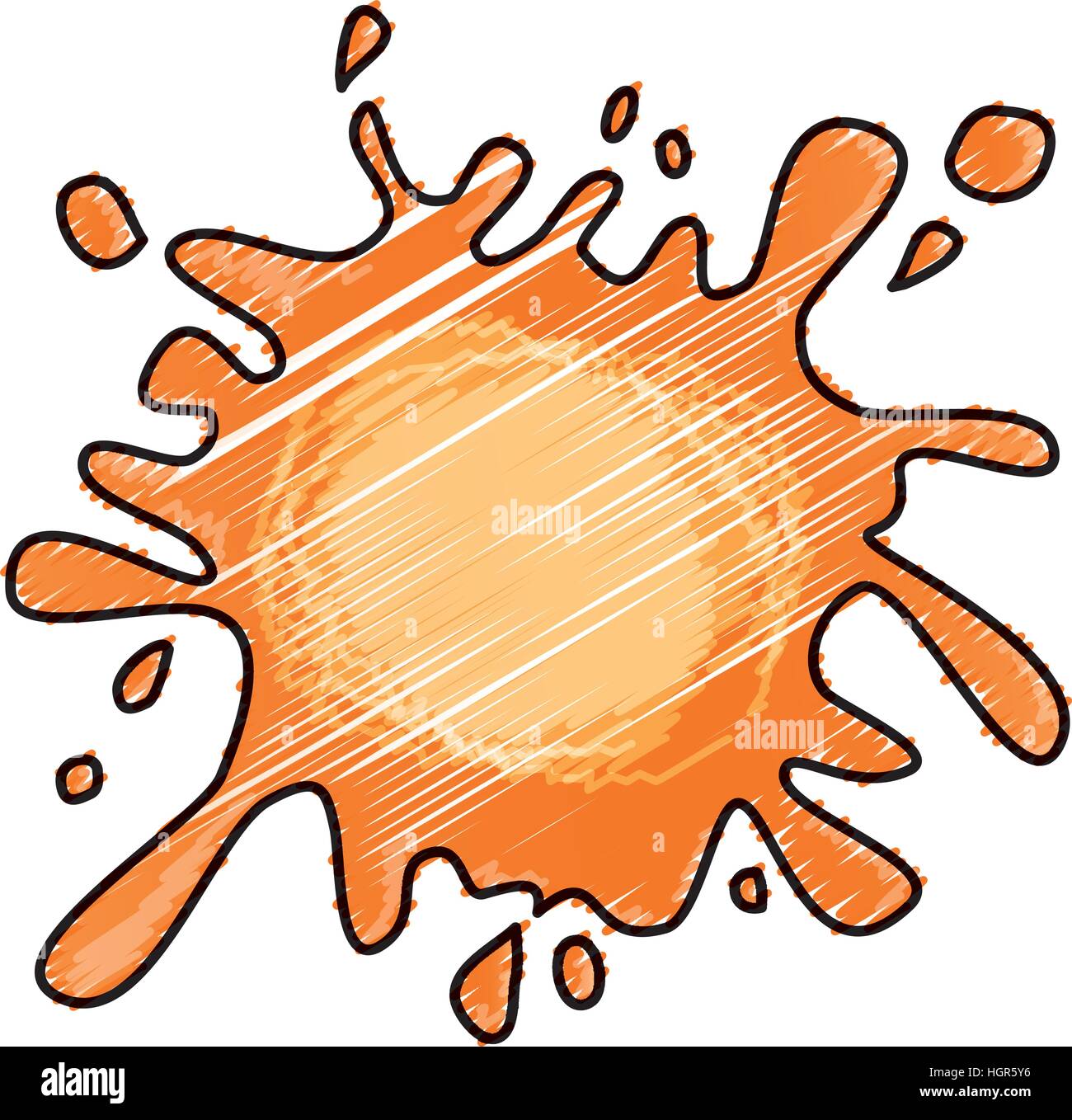 orange paint splash over white background. colorful design. vector ...