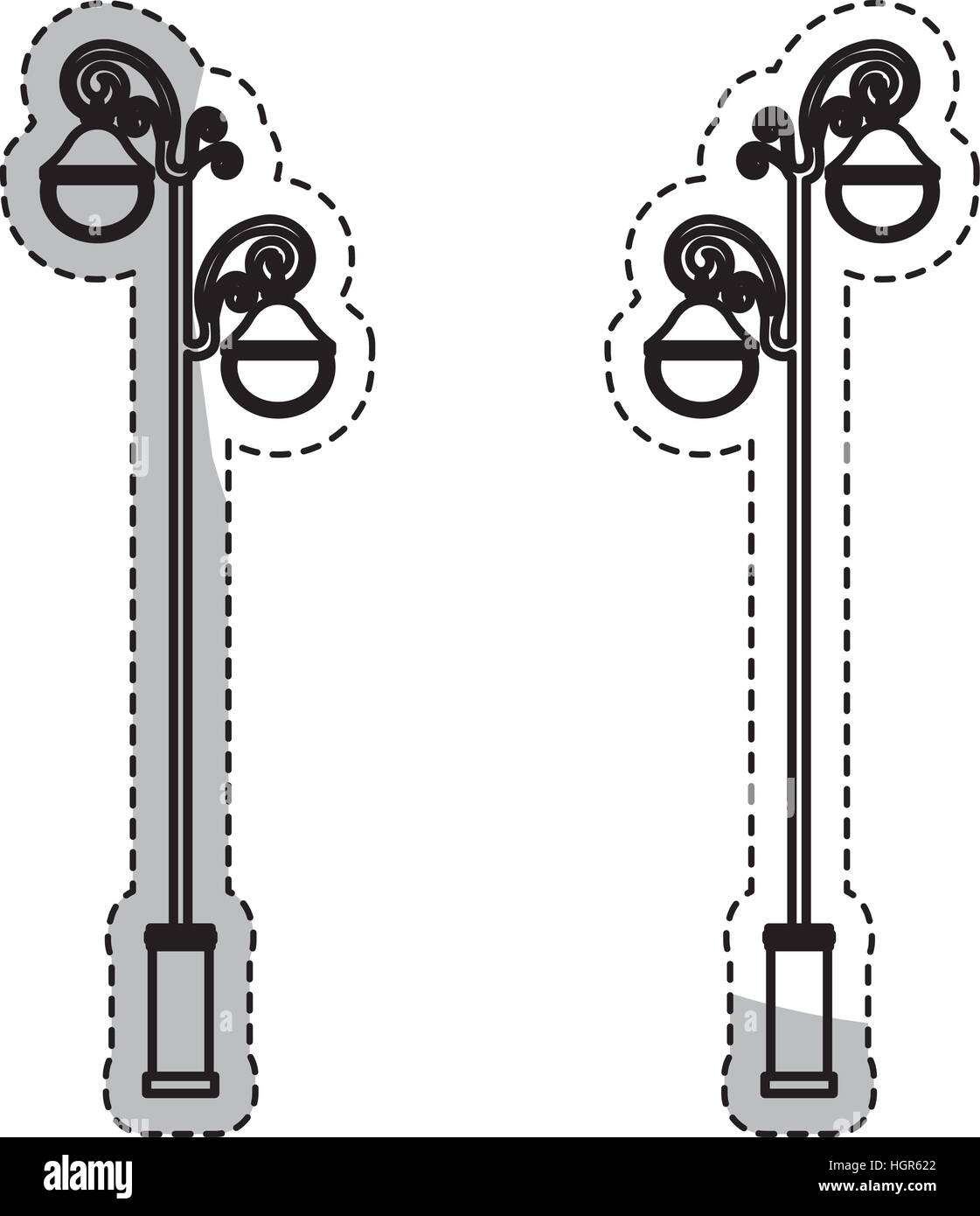 vintage street lamps icon over white background. vector illustration ...