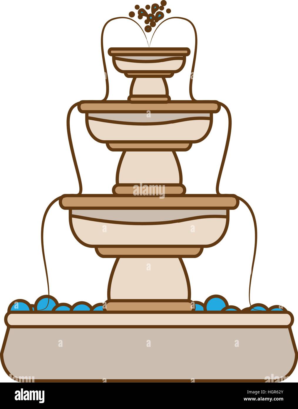 water fountain icon over white background. colorful design. vector ...