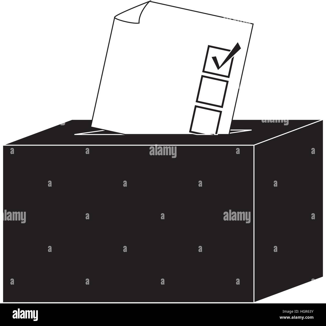 box of vote with voting card icon over white background. vector ...