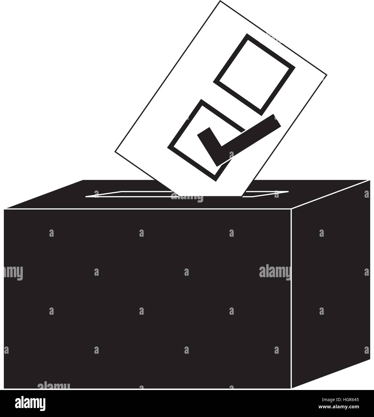 box of vote with voting card icon over white background. vector ...