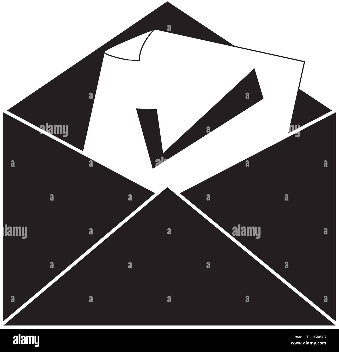envelope with page and check mark icon over white background. vector ...