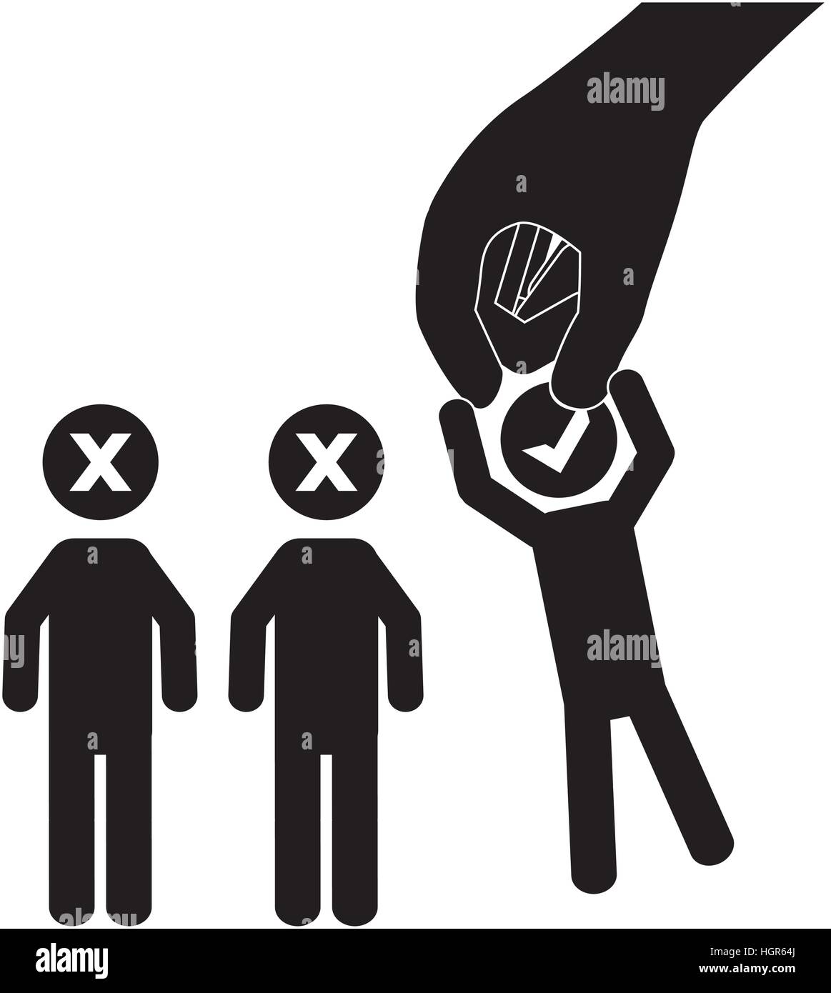 hand catching a people icon over white background. vector illustration ...