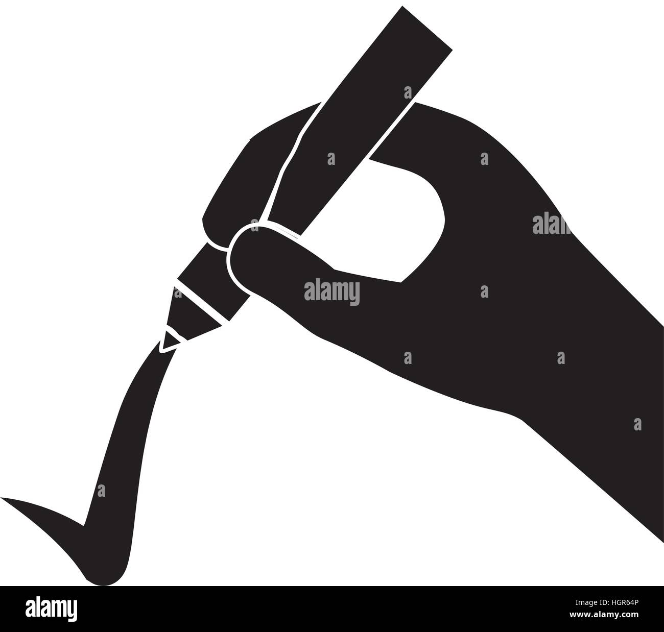 hand and check mark icon over white background. vector illustration ...