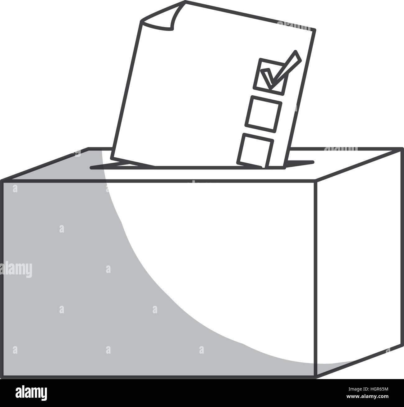 box of vote with voting card icon over white background. vector ...