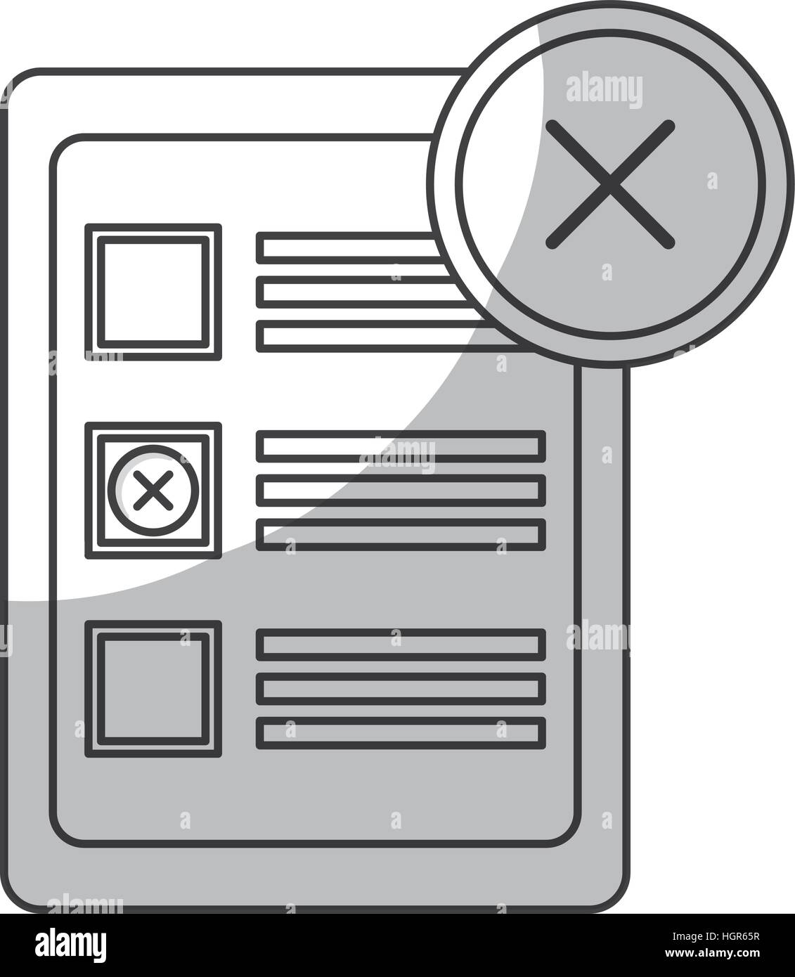 checklist and crossmark icon over white background. vector illustration ...