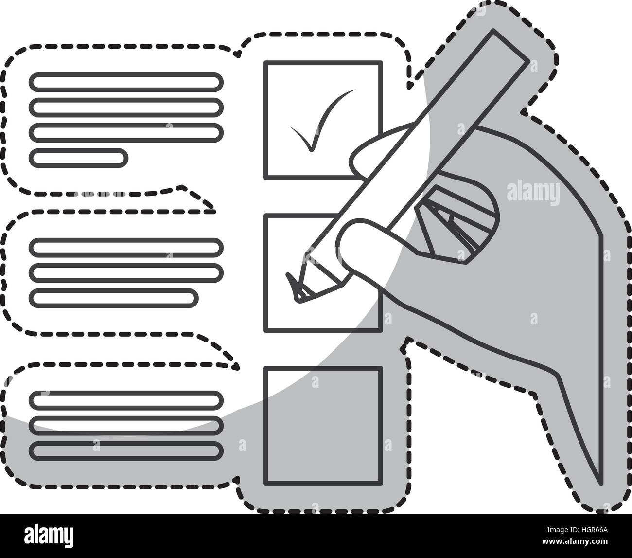 pencil with checklist and checkmark over white background. vector ...