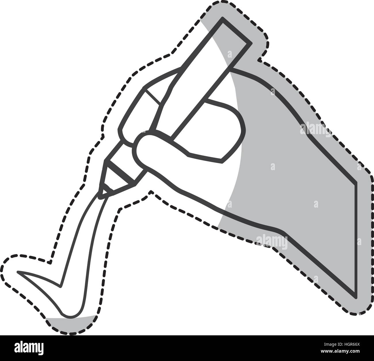 hand and check mark icon over white background. vector illustration ...