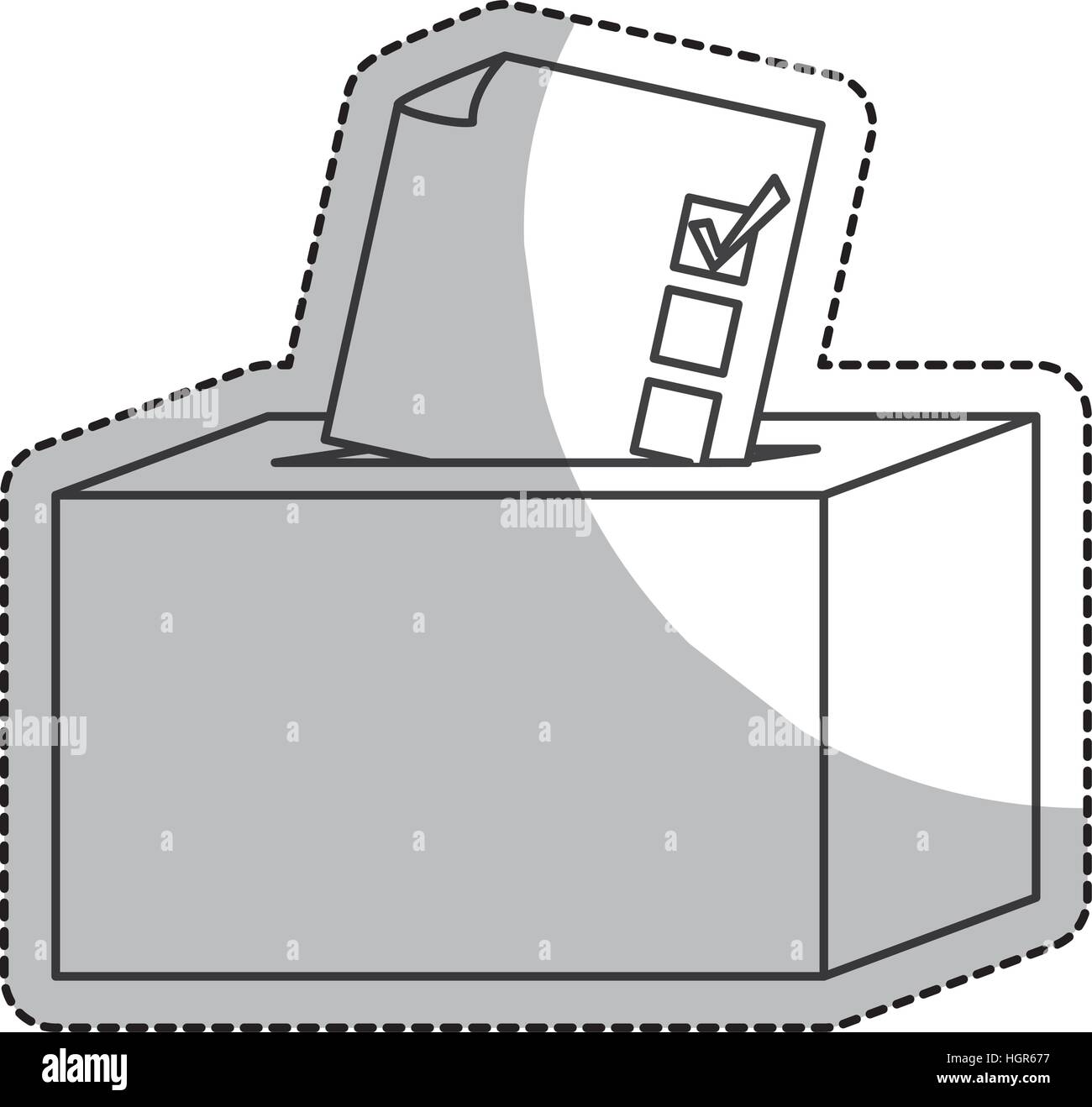 box of vote with voting card icon over white background. vector ...