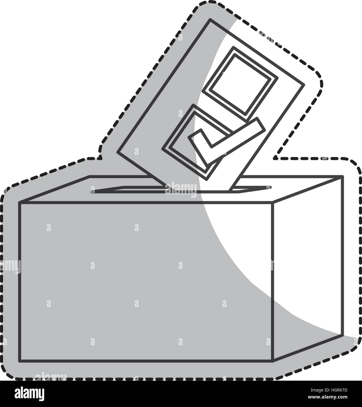box of vote with voting card icon over white background. vector ...