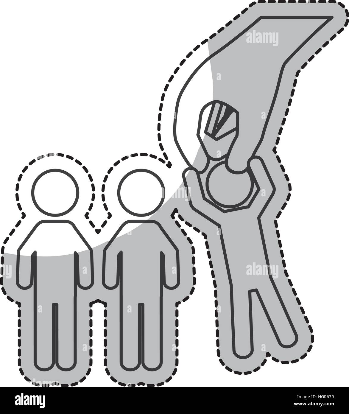 hand catching a people icon over white background. vector illustration ...