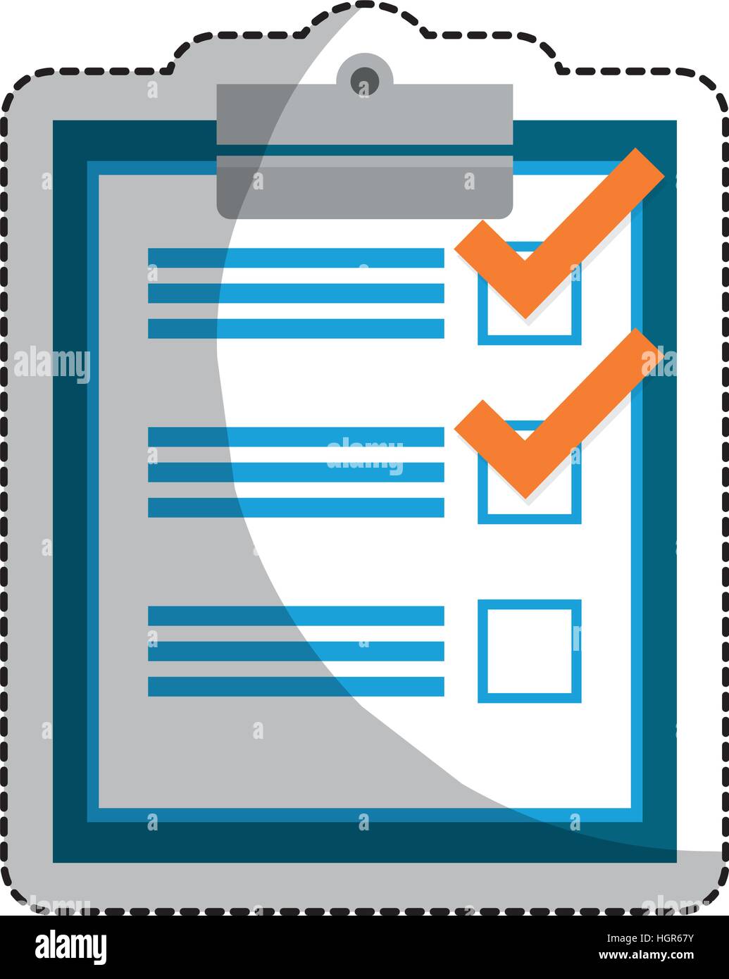 checklist with checkmark icon over white background. vector ...