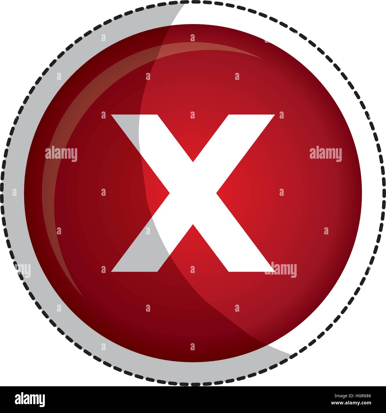 button with wrong mark icon over white background. colorful design ...